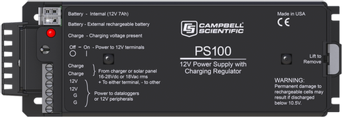 PS100: 12 V Power Supply with Charging Regulator and 7 Ah Rechargea...
