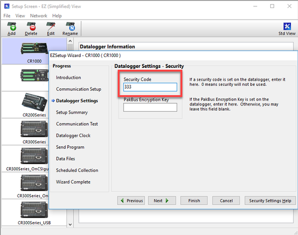 How To Use Datalogger Security Codes 4515