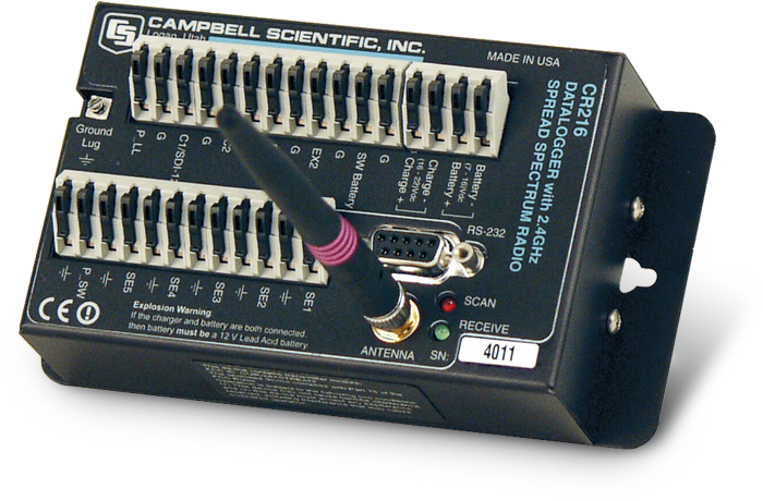 CR216: Datalogger with 2.4 GHz Spread-Spectrum Radio