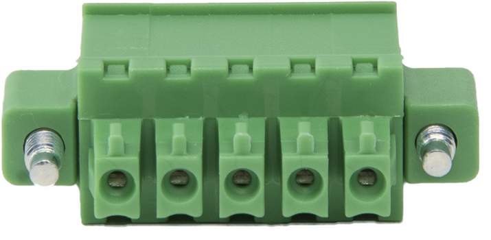 8480: 5-Pin Screw Terminal Plug Connector with Threaded Flange